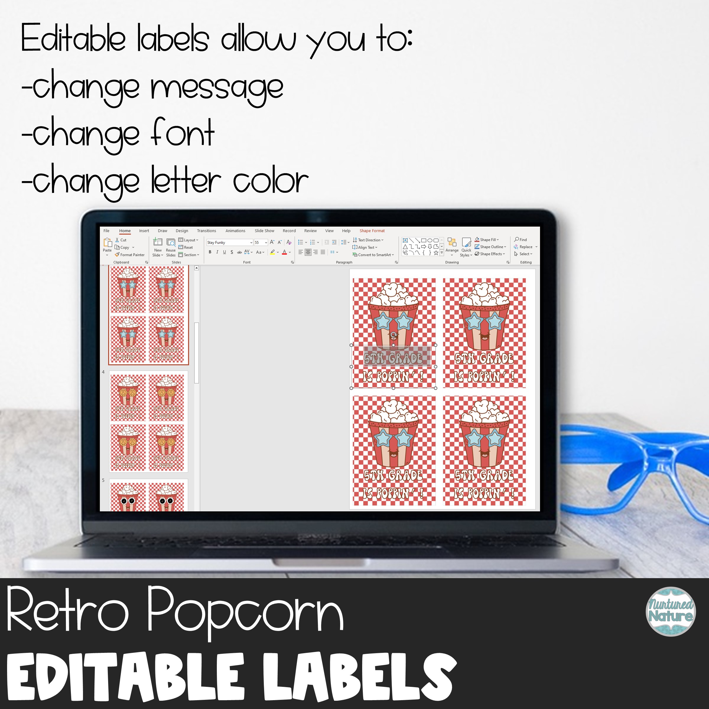 Retro Popcorn Labels for Back to School - Meet the Teacher Night or ...