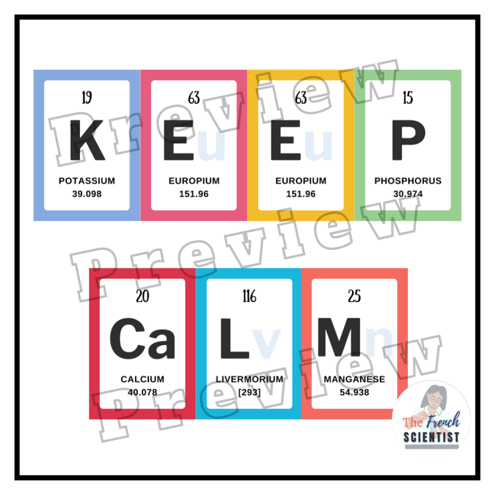 Back To School Periodic Table of Element Bulletin Board | Keep Calm and ...