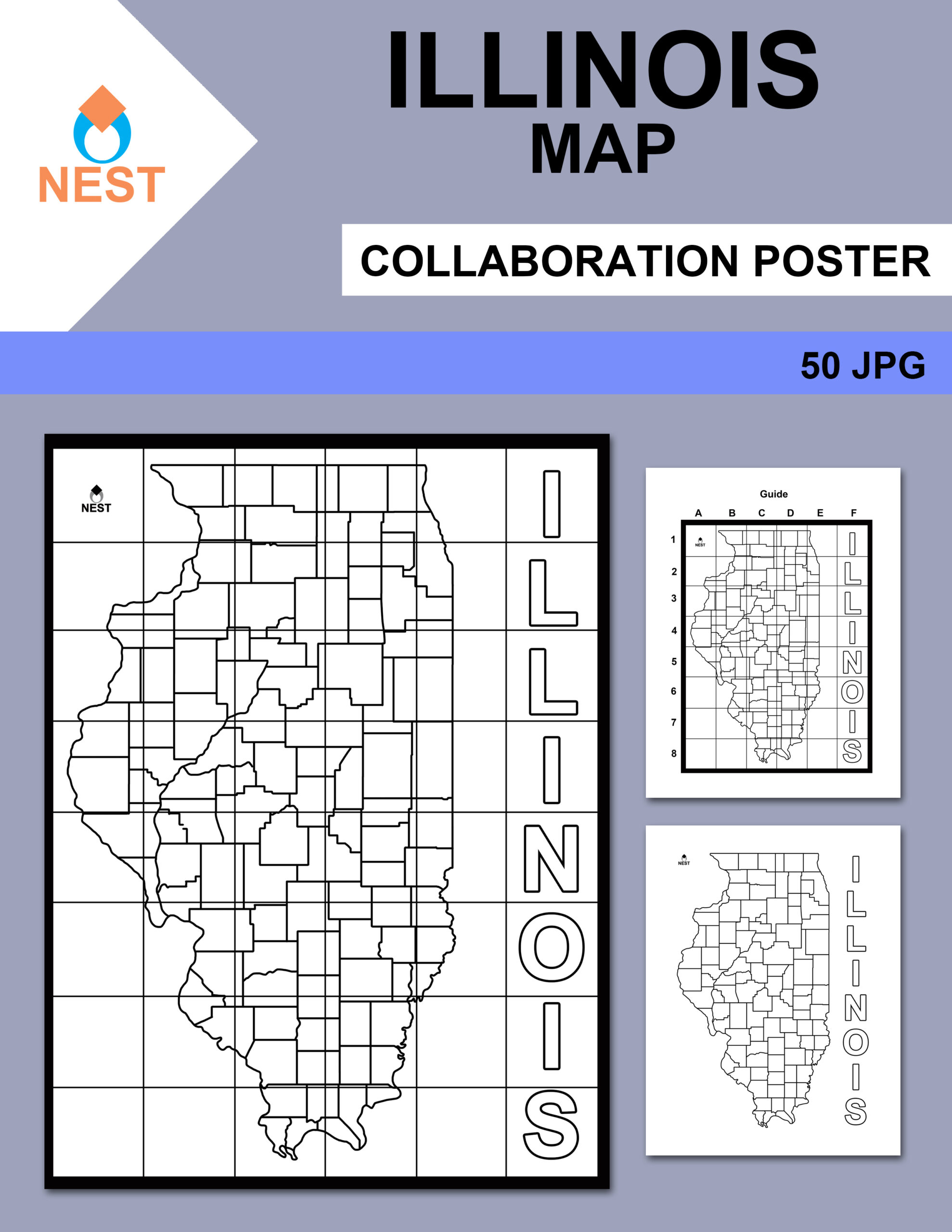Illinois Map Collaboration Poster | Made By Teachers