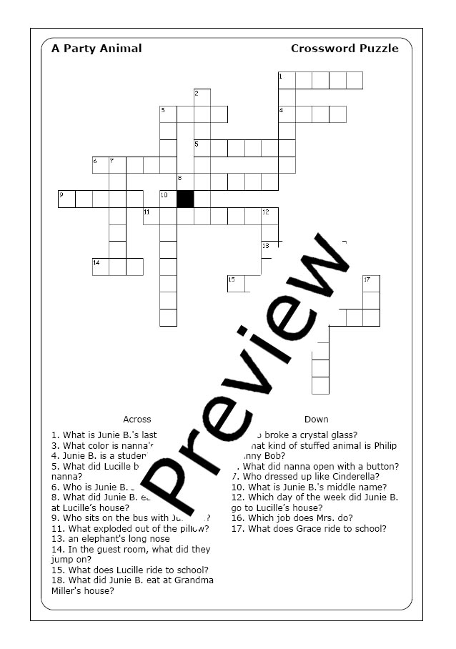 Barbara Park "Junie B. Jones Is a Party Animal" worksheets | Made By ...