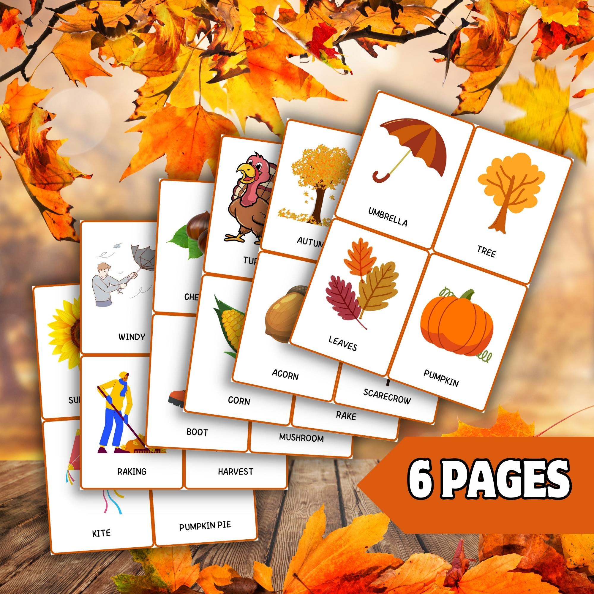 Autumn Words Oasis: Enchanting Vocabulary Flashcards for Fall | Made By ...