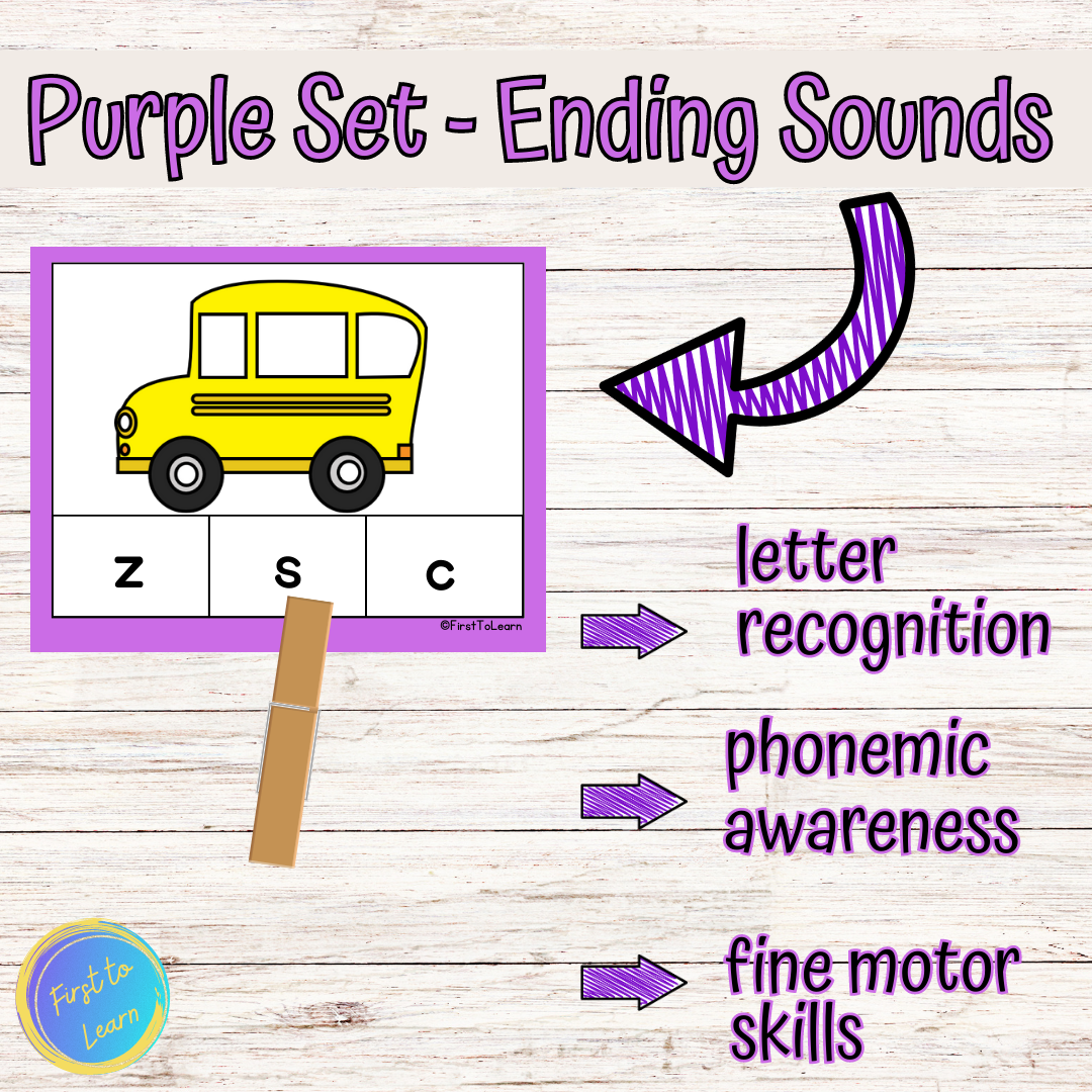 Beginning and Ending Sounds Clip Cards Kindergarten/First Grade | Made ...