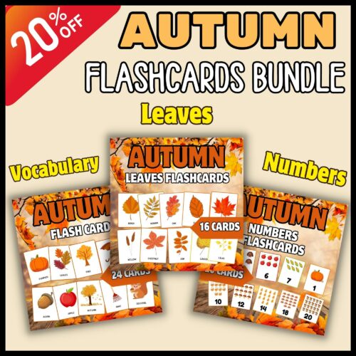 Fall Themed Flashcards Bundle | Made By Teachers
