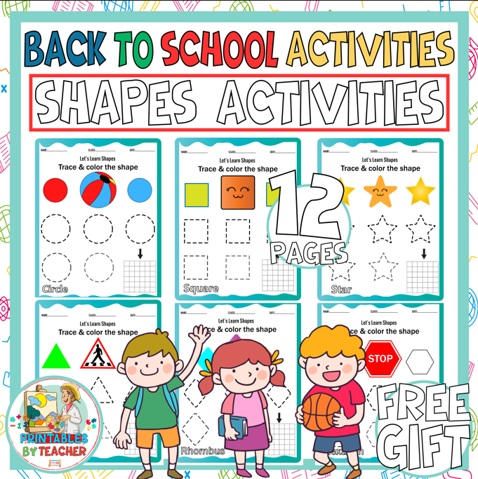 back to school activities - free back to school Shapes worksheets for ...