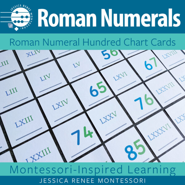 Montessori Math Roman Numeral Hundred Chart Cards | Made By Teachers
