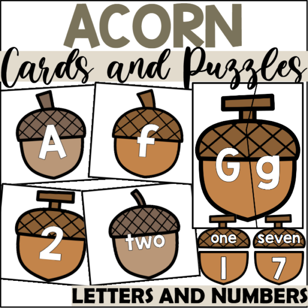Acorn Alphabet and Number Cards and Puzzles | Made By Teachers