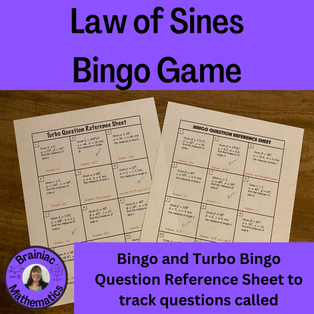 Law of Sines Bingo Game | Made By Teachers