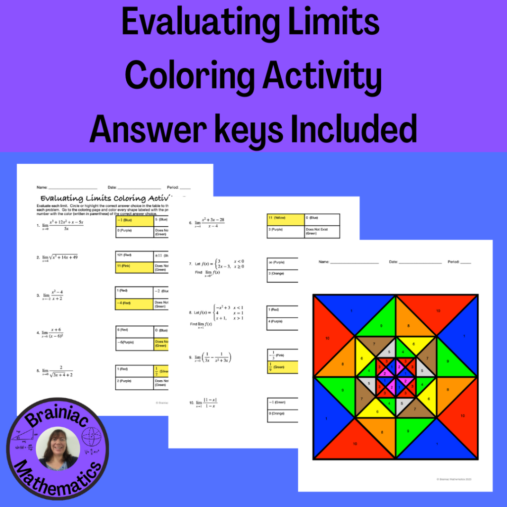 Evaluating Limits Coloring Activity | Made By Teachers