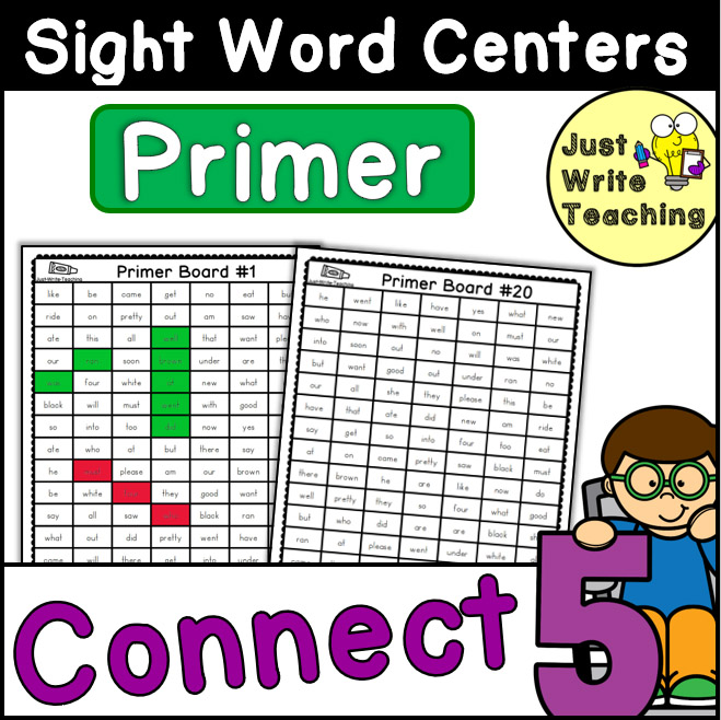 Connect 5 Primer Sight Words Game | Made By Teachers