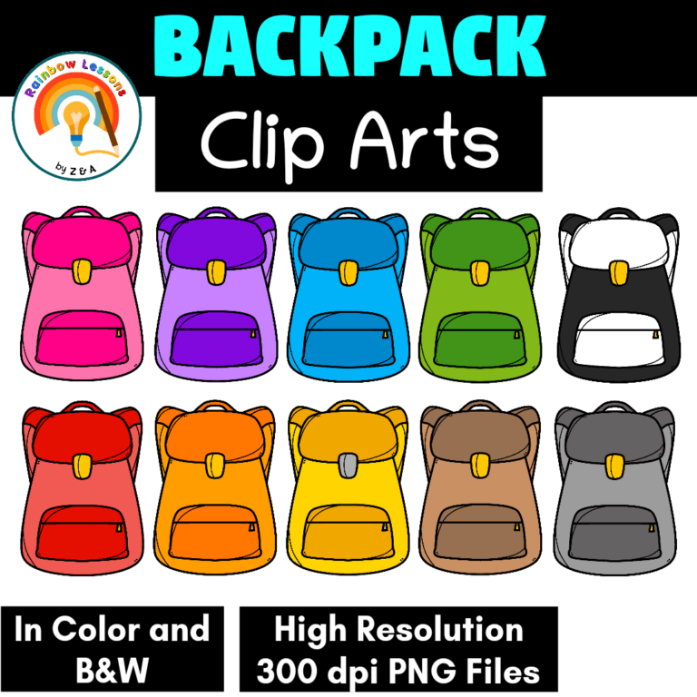 Backpack Cliparts | Back to School Bag Clip Arts | Colorful Backpacks ...