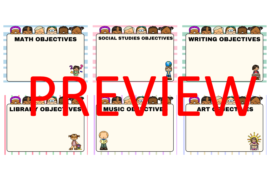 Learning Objectives Bulletin Board Display Posters Stripes Theme ...