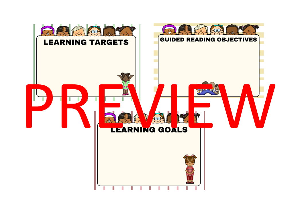 Learning Objectives Bulletin Board Display Posters Stripes Theme ...