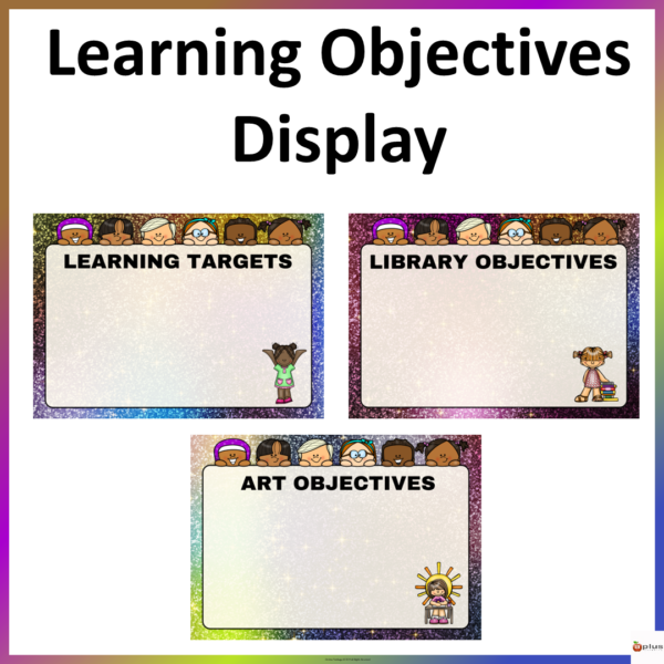 Learning Objectives Bulletin Board Display Posters Glitter Theme ...
