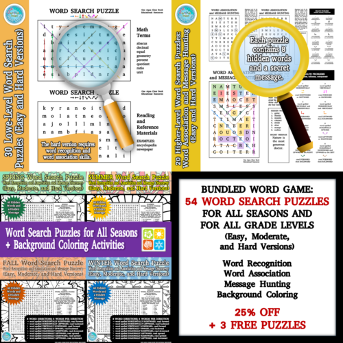 Bundled Word Game: Word Search Puzzles for All Seasons and for All ...