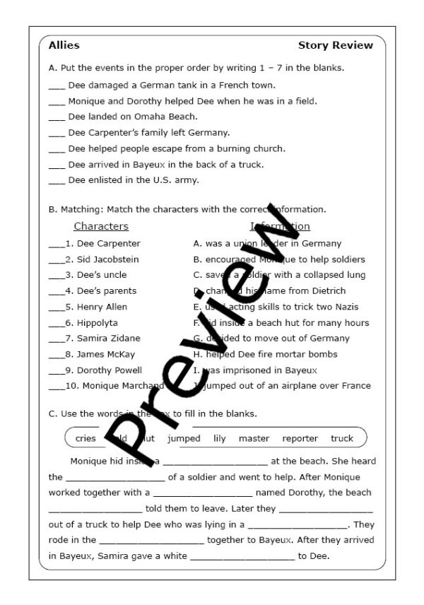Alan Gratz "Allies" worksheets | Made By Teachers
