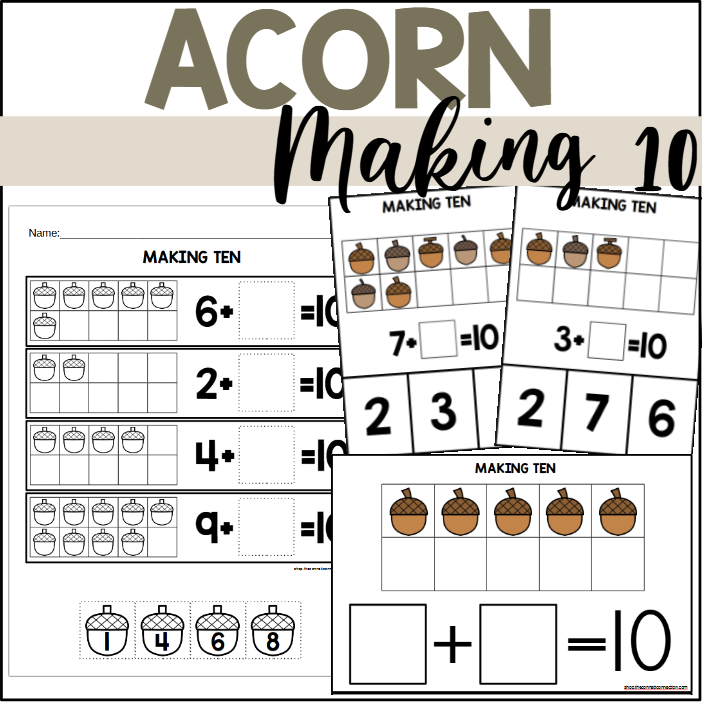 Acorn Making 10 Centers and Worksheets | Made By Teachers