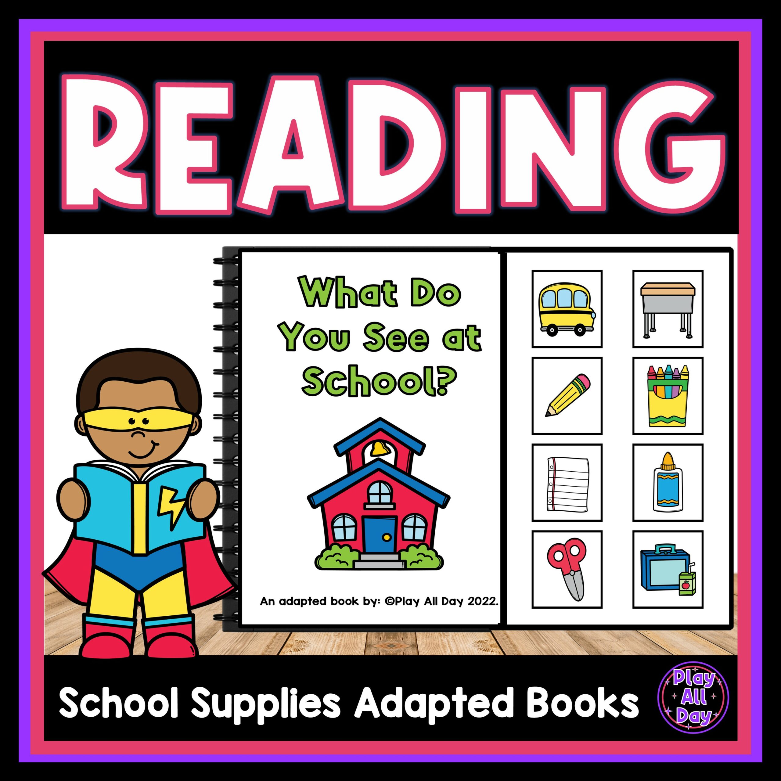 Back to School Adapted Book | School Supplies Interactive Book | Made ...