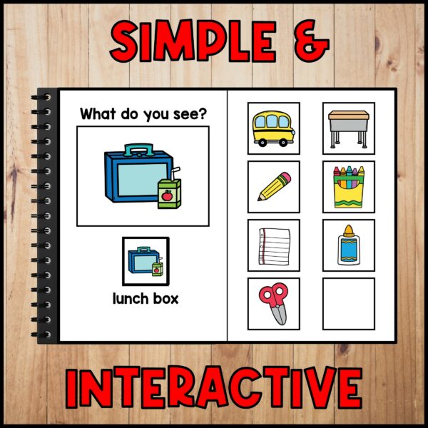 Back to School Adapted Book | School Supplies Interactive Book | Made ...