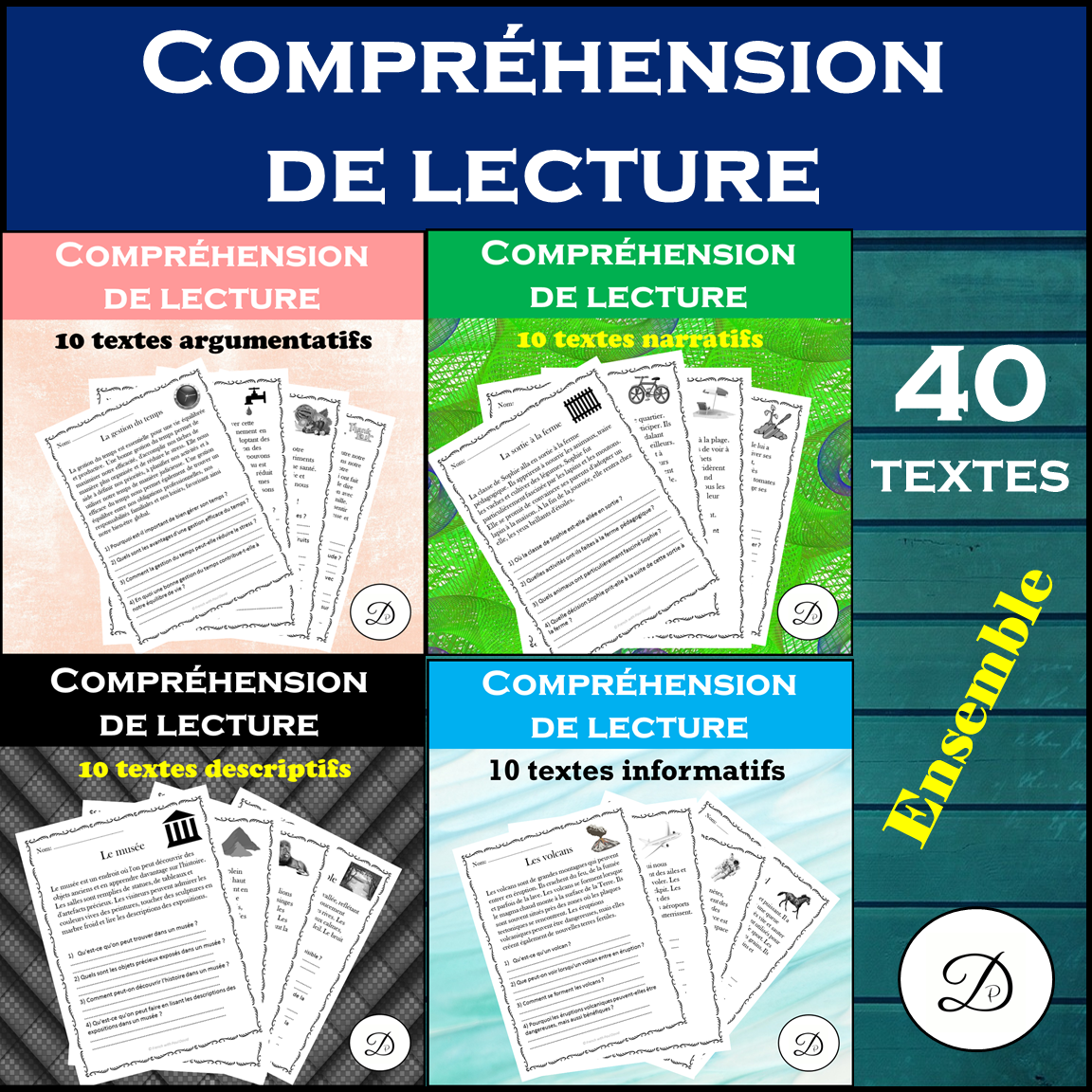Compréhension de lecture - 40 textes / French Reading Comprehension ...