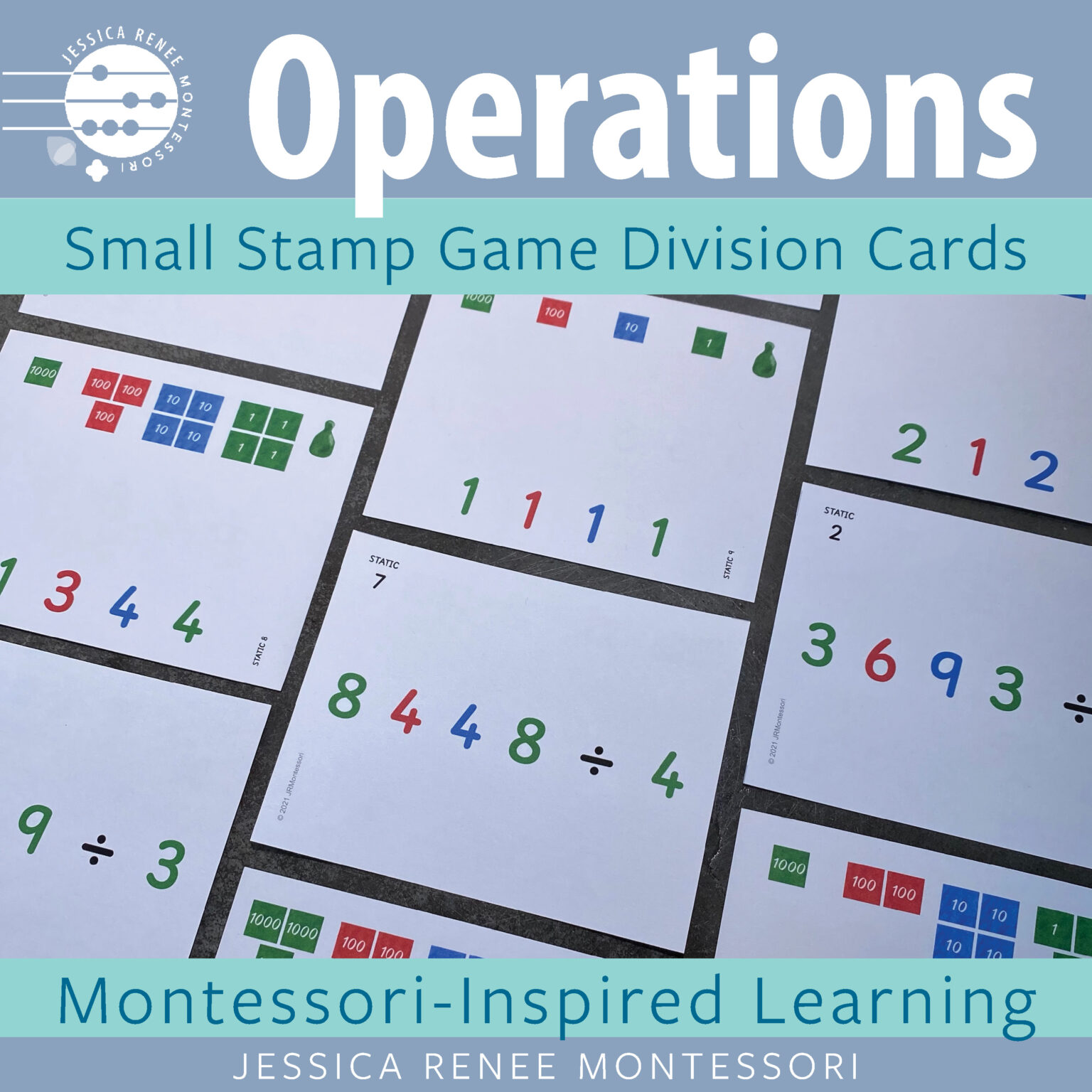 Montessori Stamp Game Operations Cards Bundle (Small Cards) | Made By ...