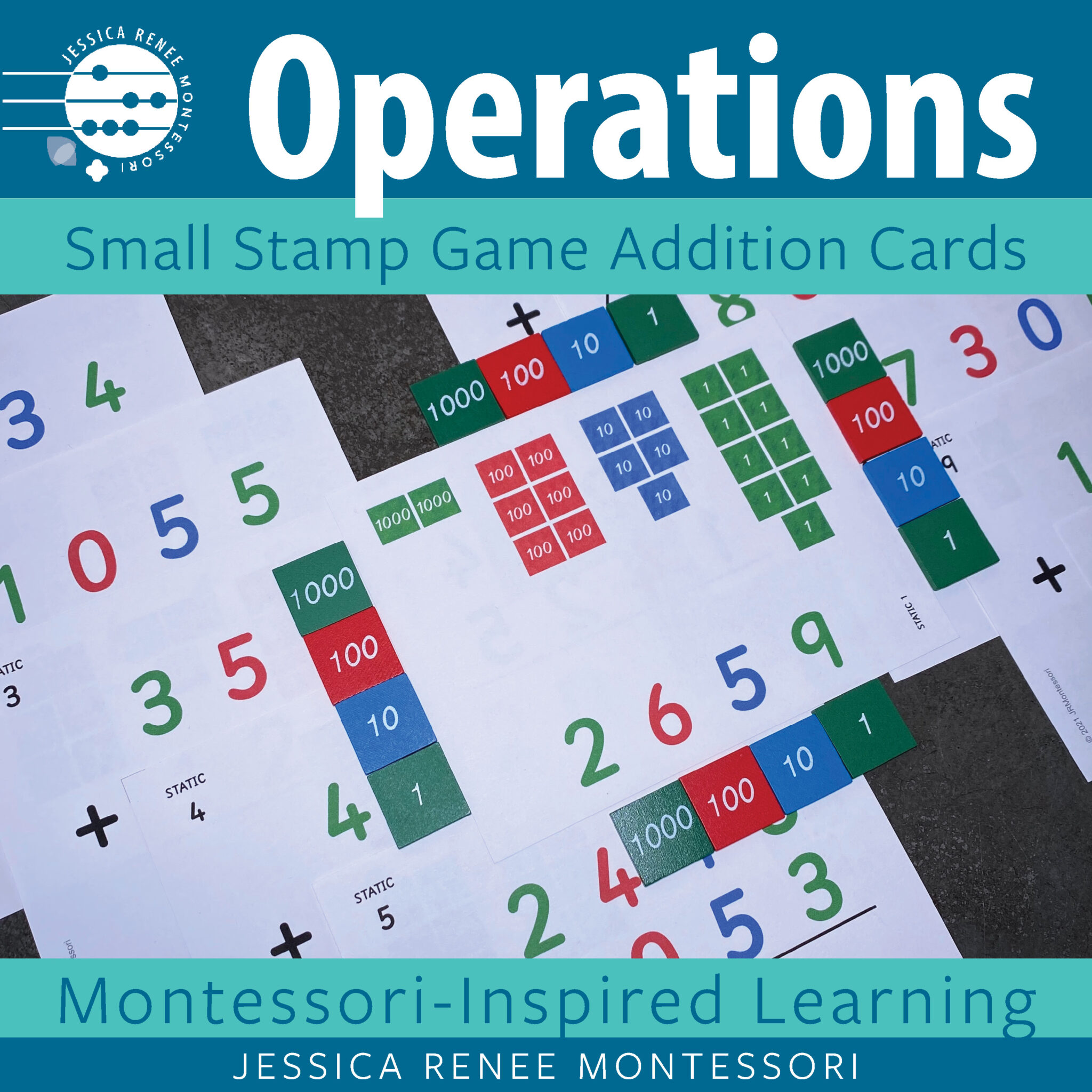 Montessori Stamp Game Operations Cards Bundle (Small Cards) | Made By ...