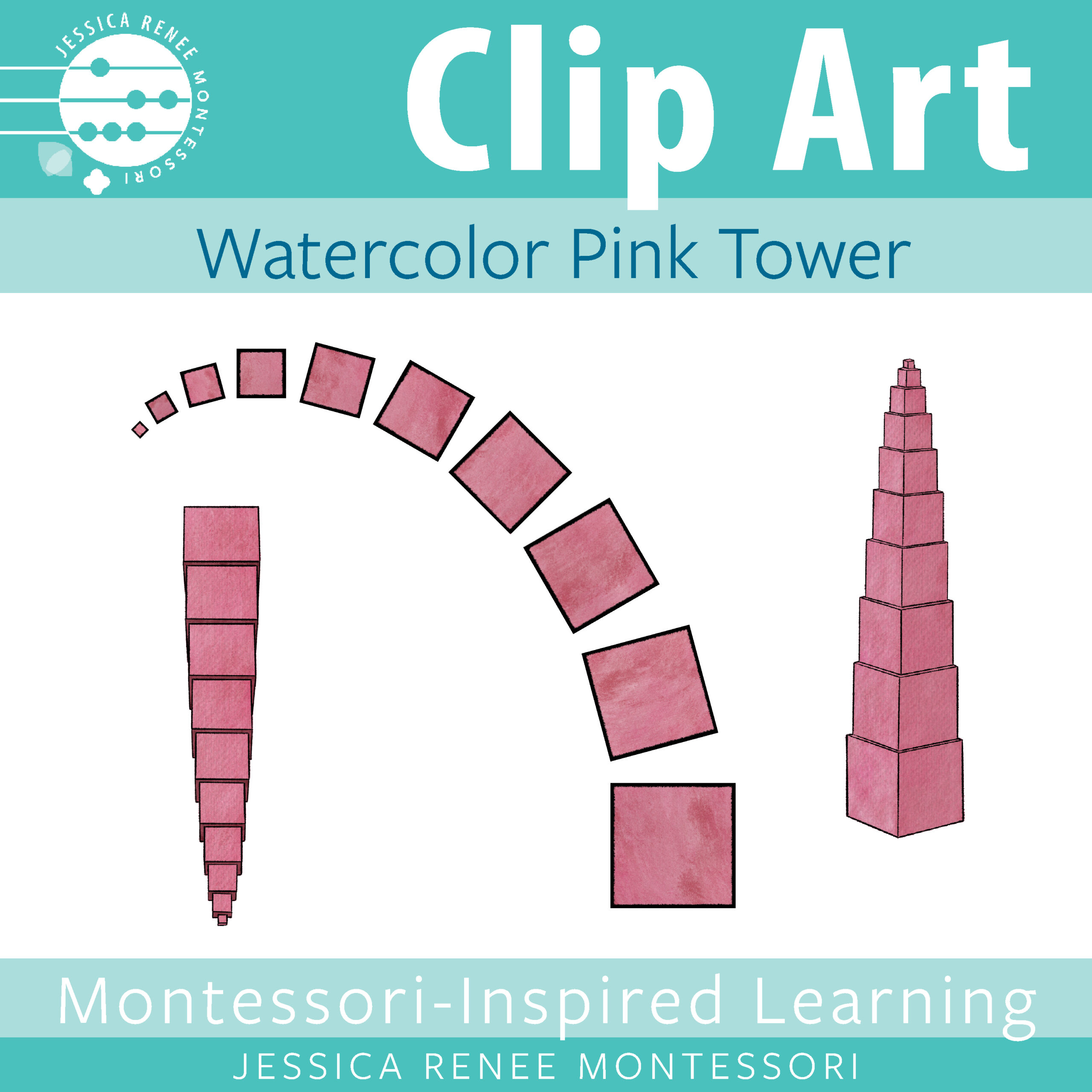 Montessori Pink Tower Clip Art | Made By Teachers