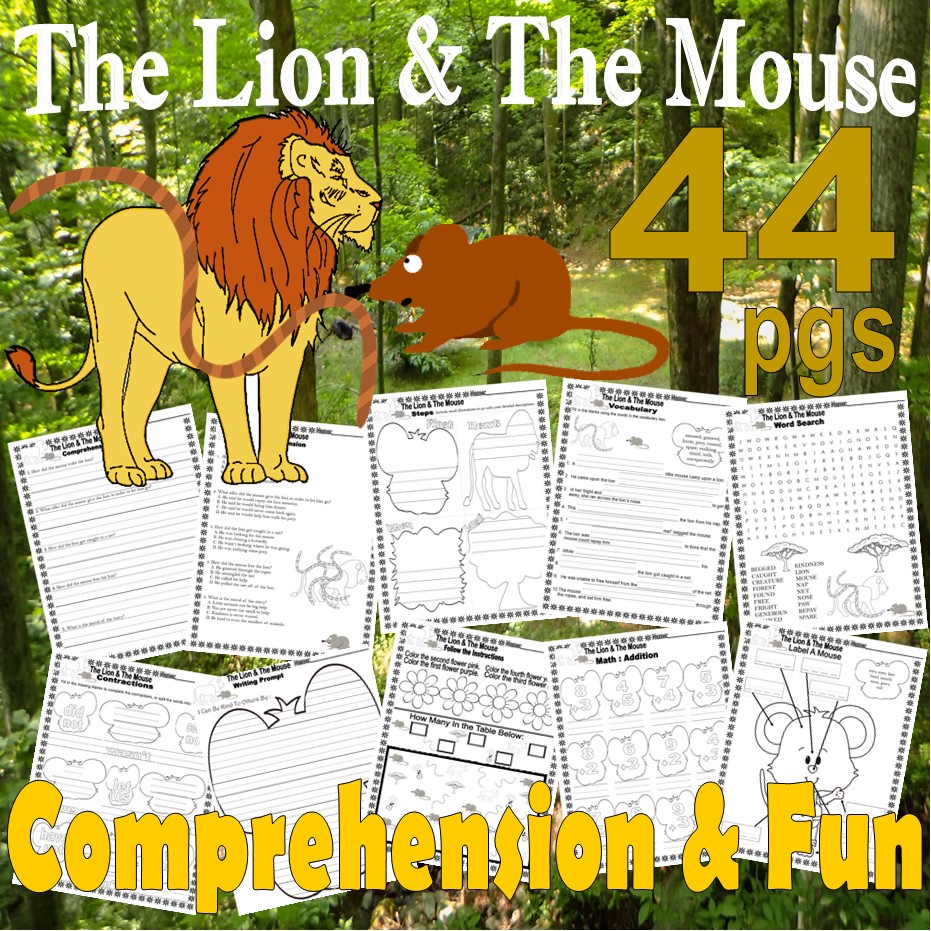 The Lion and the Mouse an Aesop’s Fable Book Companion Reading ...