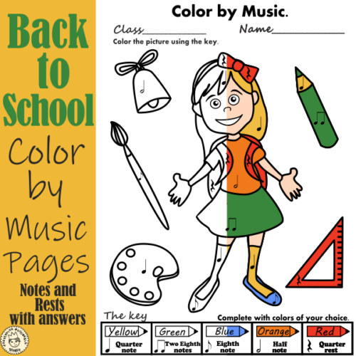 Back to School Music Coloring Sheets | Color by Note | Bundle | Made By ...