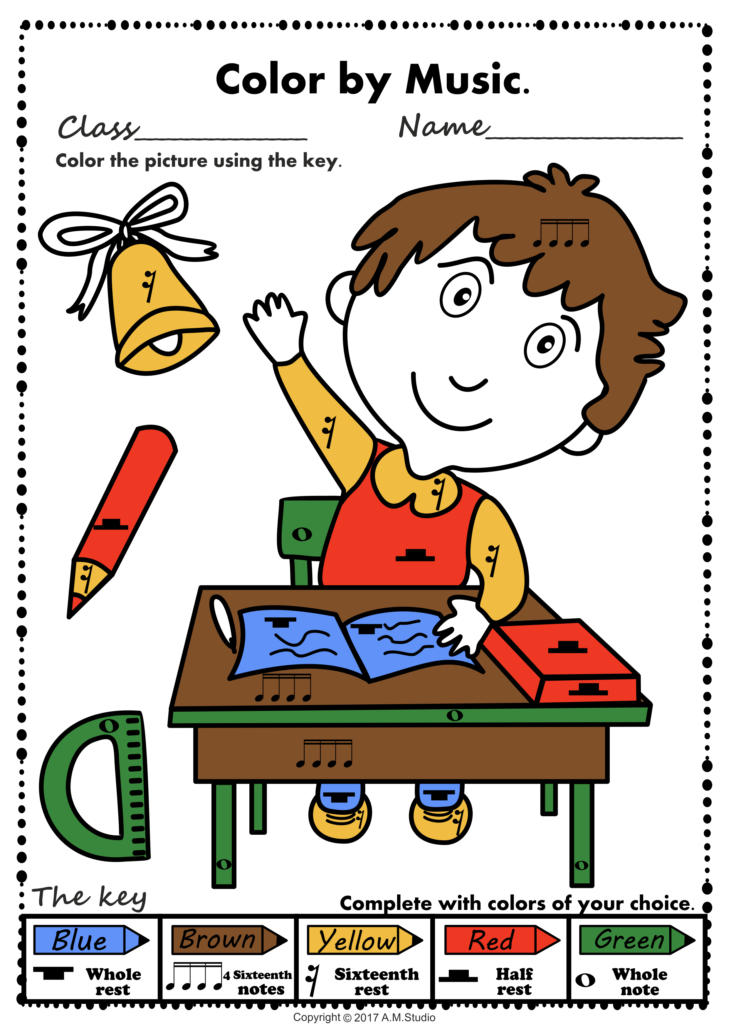 Back to School Music Coloring Activities | Color-by-Note | Made By Teachers