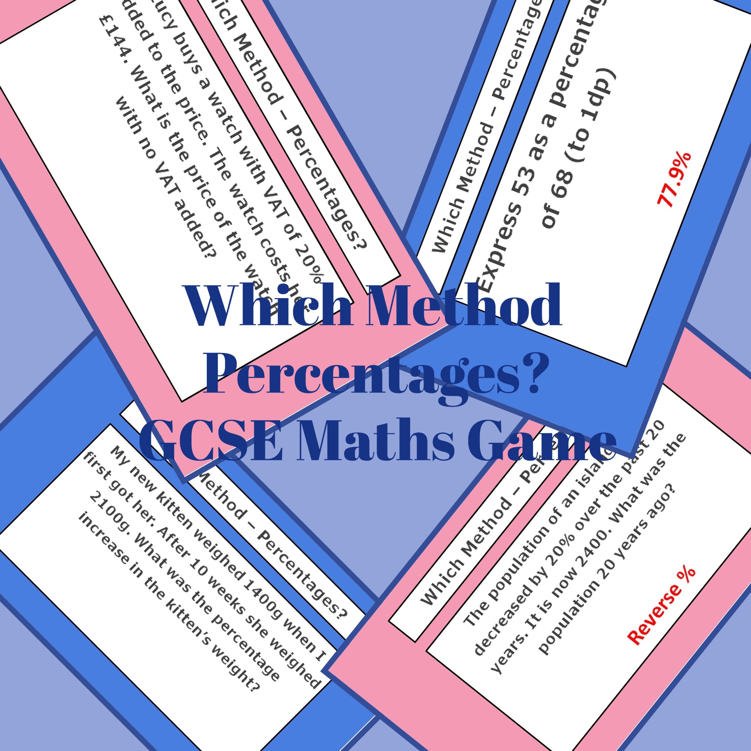 Which Method Percentages? GCSE Maths Game Activity Revision | Made By ...