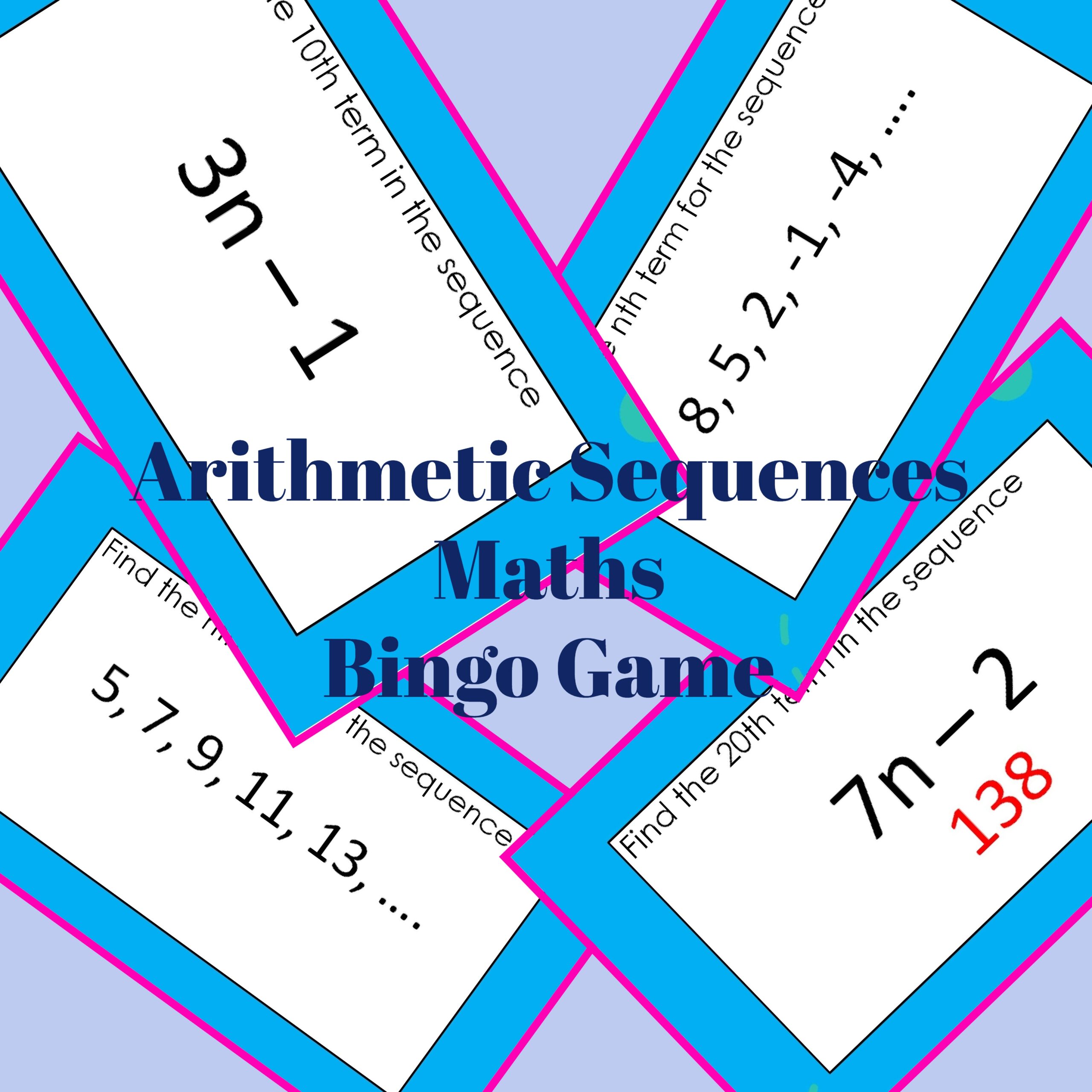 Arithmetic Sequences Bingo Game Activity | Made By Teachers
