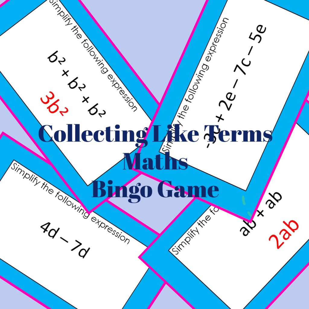 Collecting Like Terms Bingo Game Activity | Made By Teachers