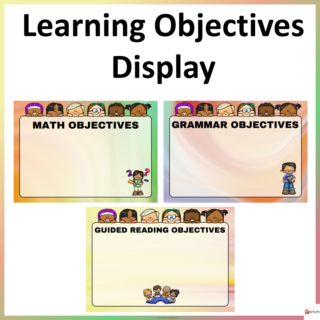 Learning Objectives Bulletin Board Display Posters Wave Theme Editable ...