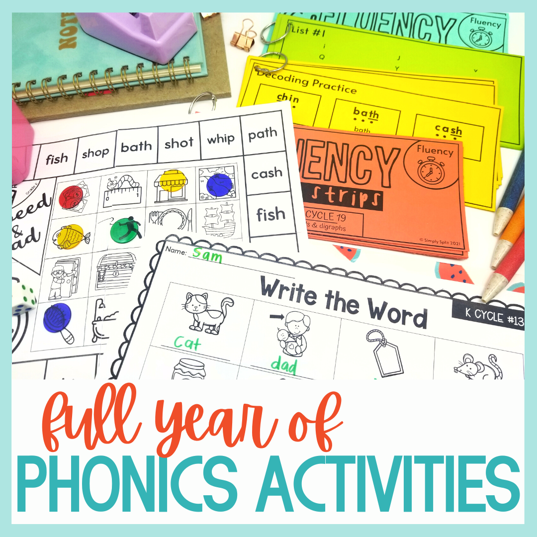 Kinder Fluency Centers BUNDLE Decoding Strips & Phonics Games | EL ...
