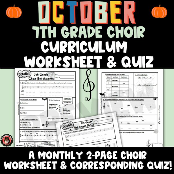 7th Grade Choir Curriculum Monthly Worksheets, Quizzes & Answer Keys ...
