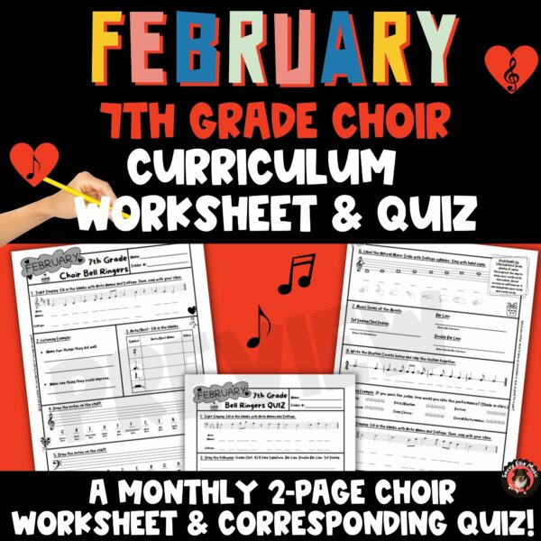 7th Grade Choir Curriculum Monthly Worksheets, Quizzes & Answer Keys ...