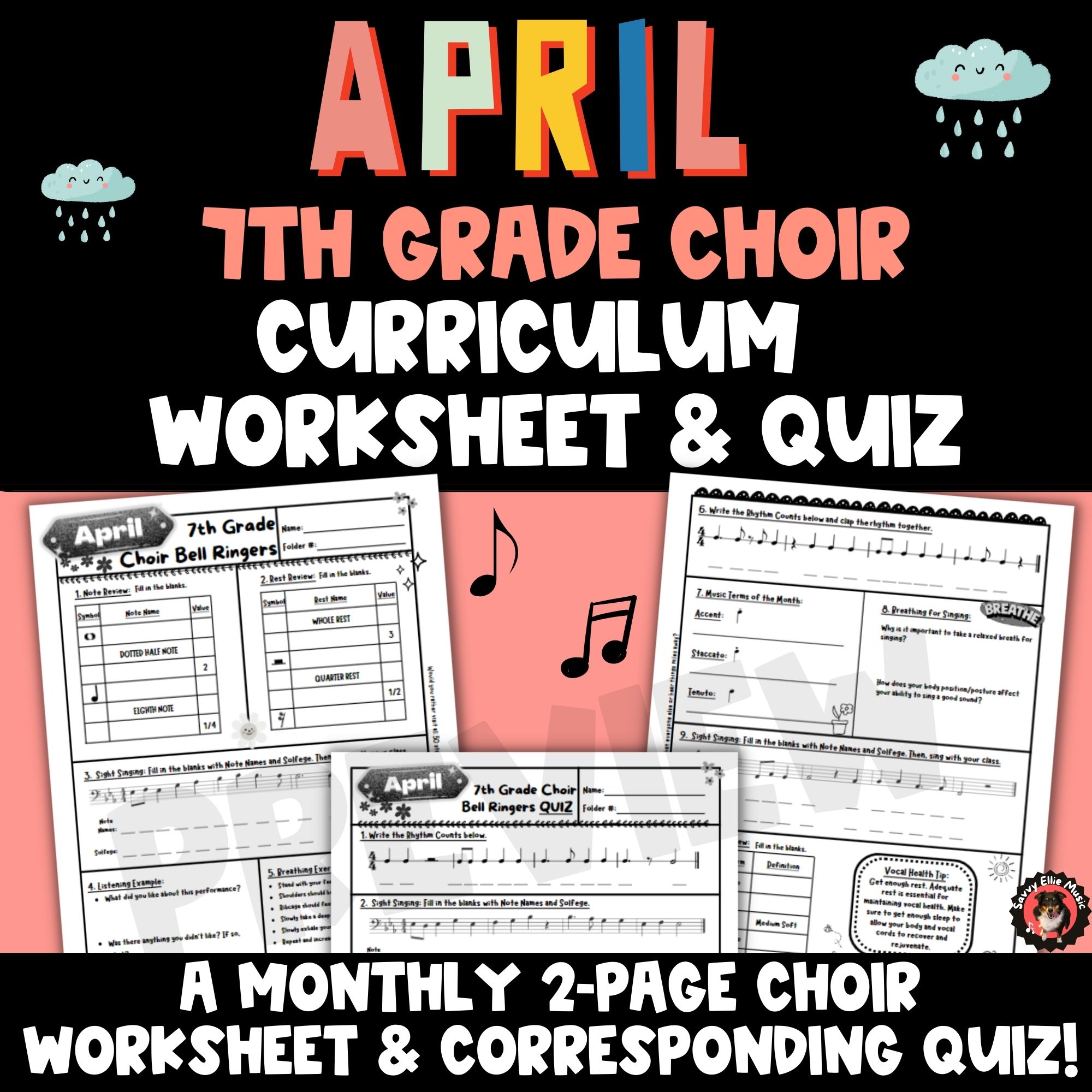 April 7th Grade Choir Curriculum Monthly Worksheet, Quiz & Answer Key ...