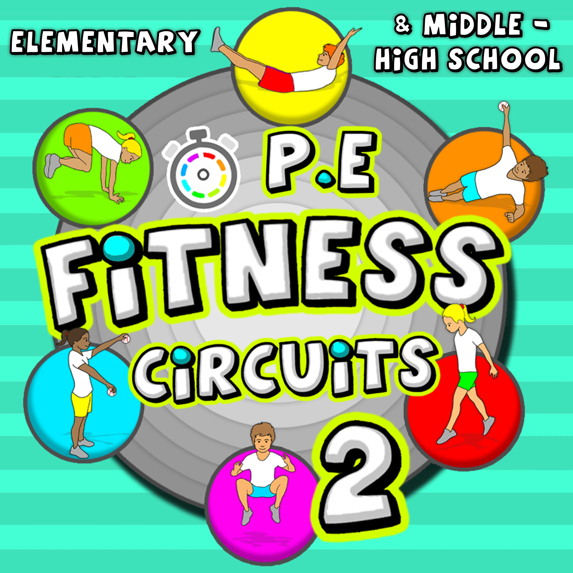 Fitness Circuit Station cards - Volume 2: 36 more PE activities for ...