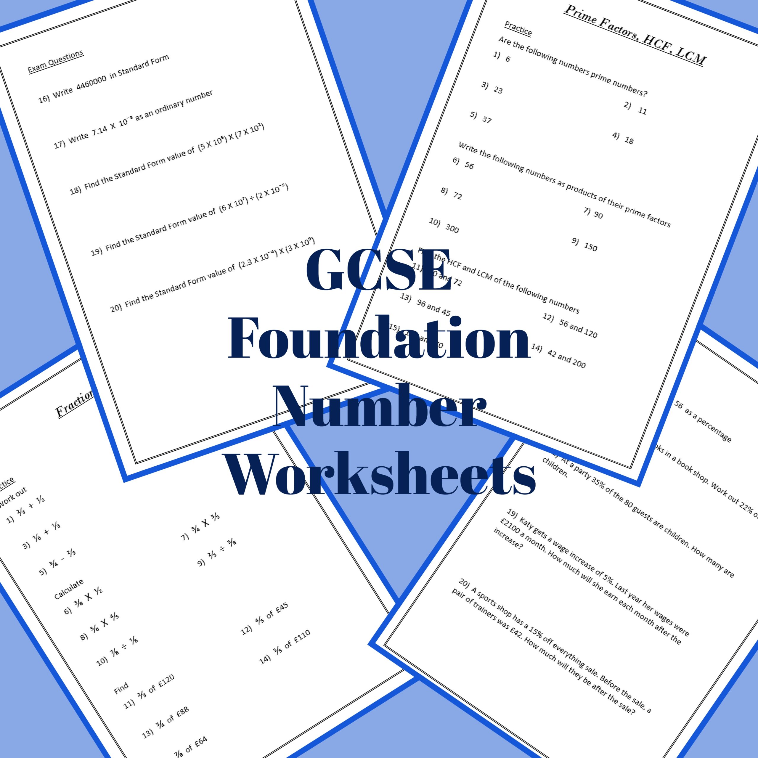 10 GCSE Foundation Number Worksheets | Made By Teachers