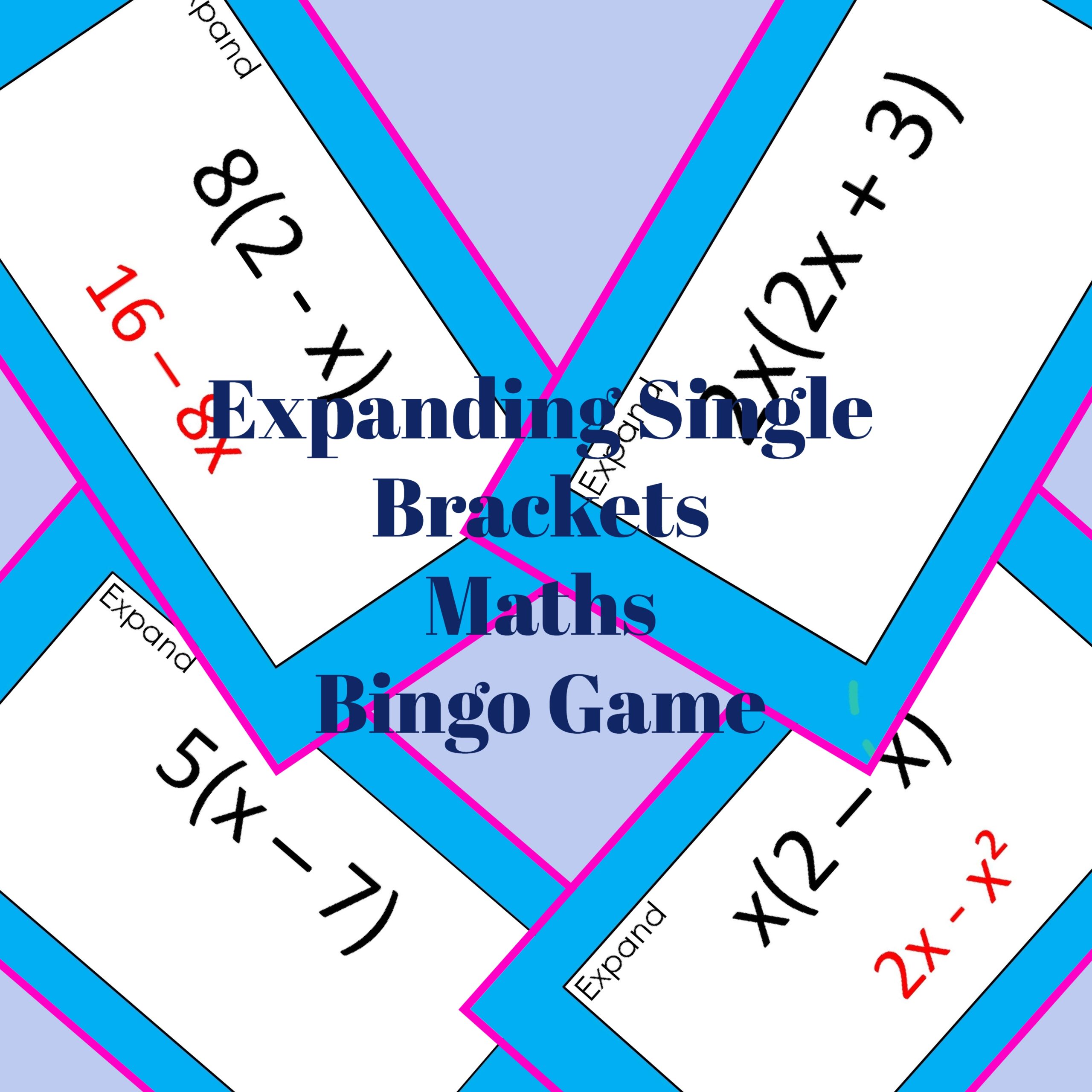 Expanding Single Brackets Algebra Maths Bingo Game Activity | Made By ...