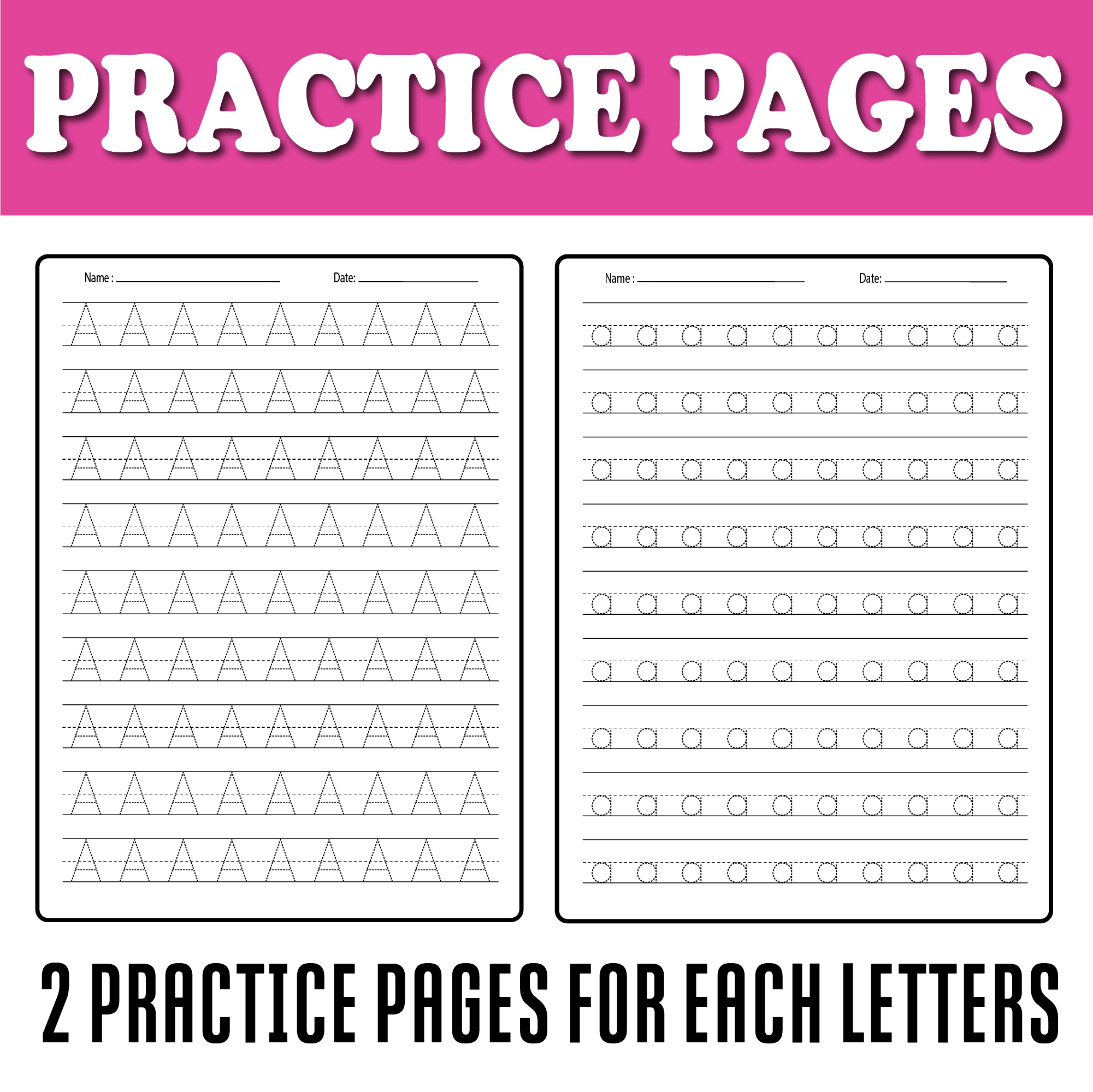 Alphabet ABC Handwriting Practice worksheet |Tracing Alphabet & Phrases ...