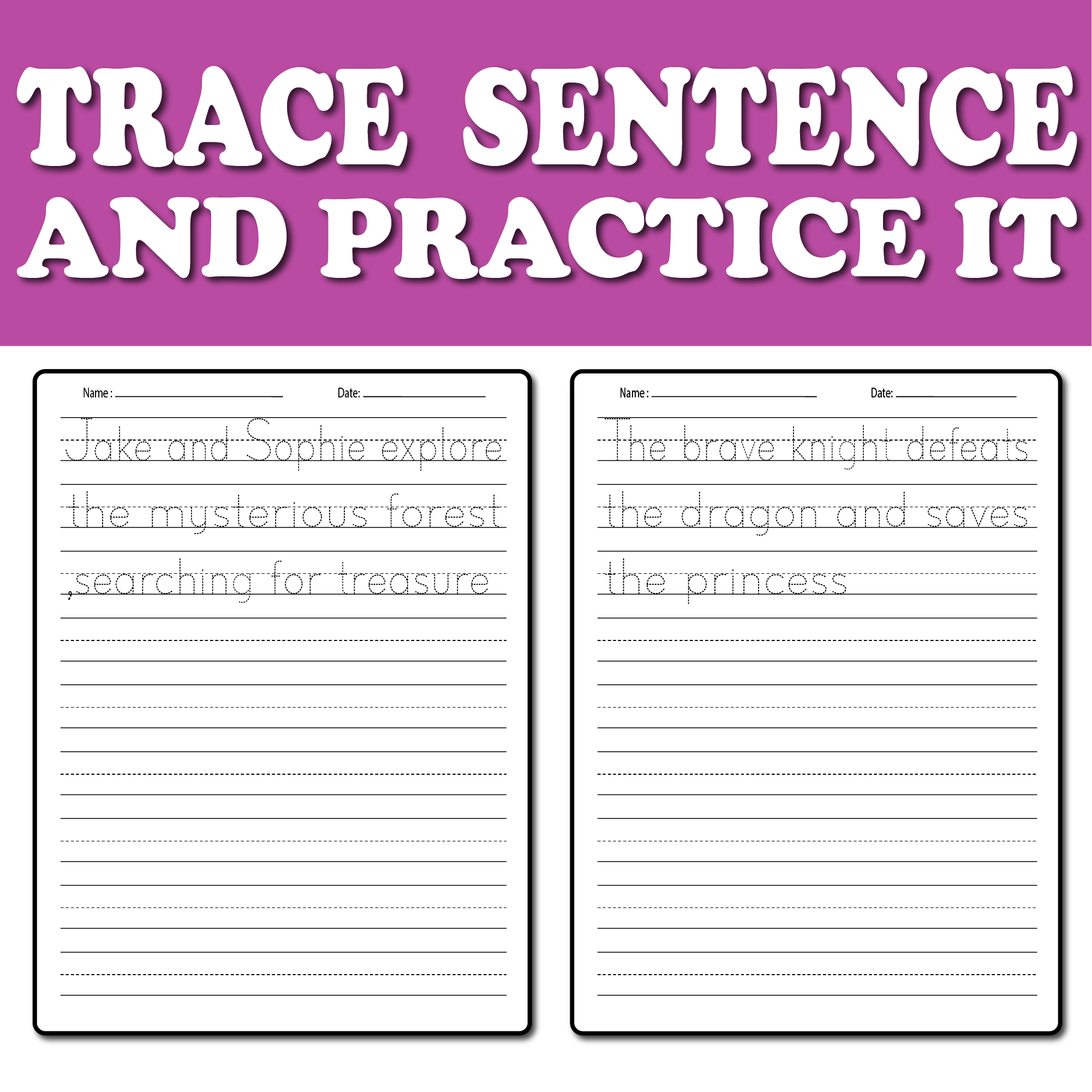 Alphabet ABC Handwriting Practice worksheet |Tracing Alphabet & Phrases ...