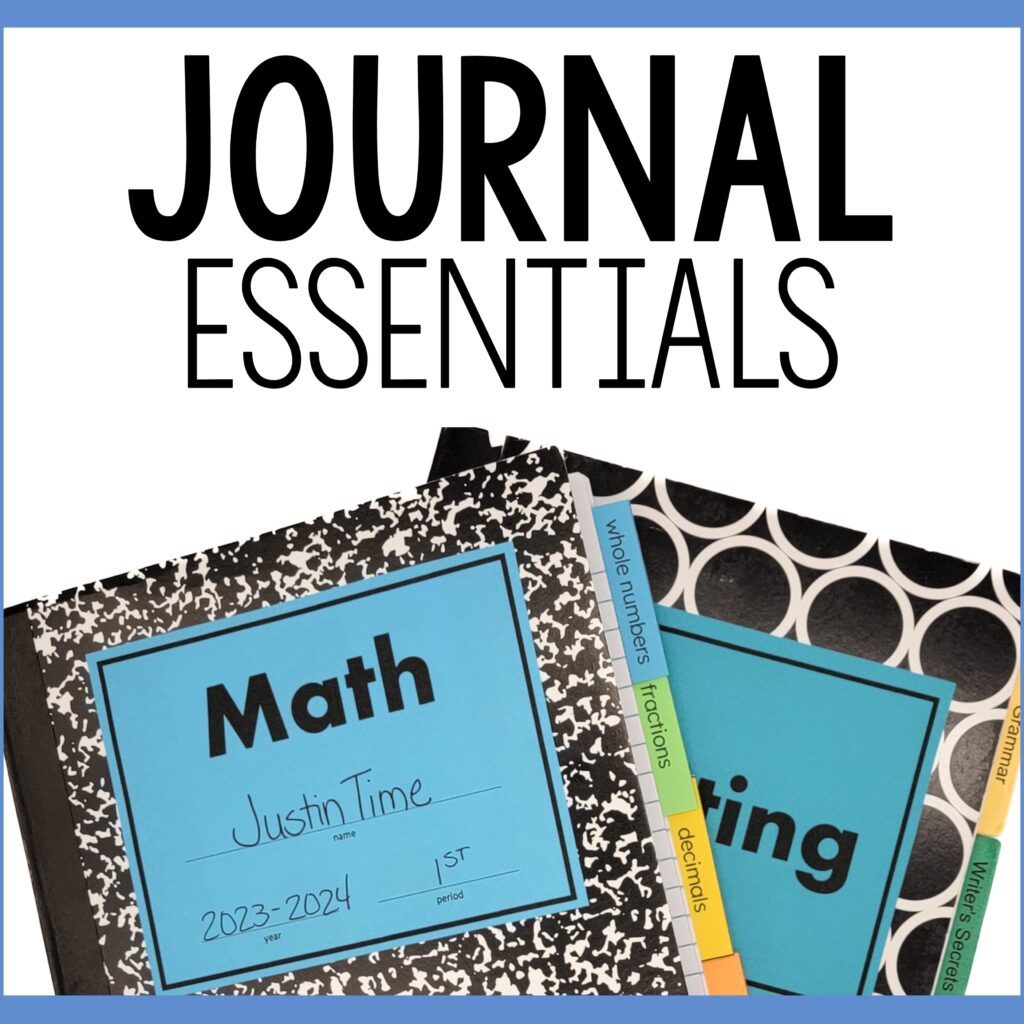Back to School Journal Organization - Interactive Notebook Essentials ...