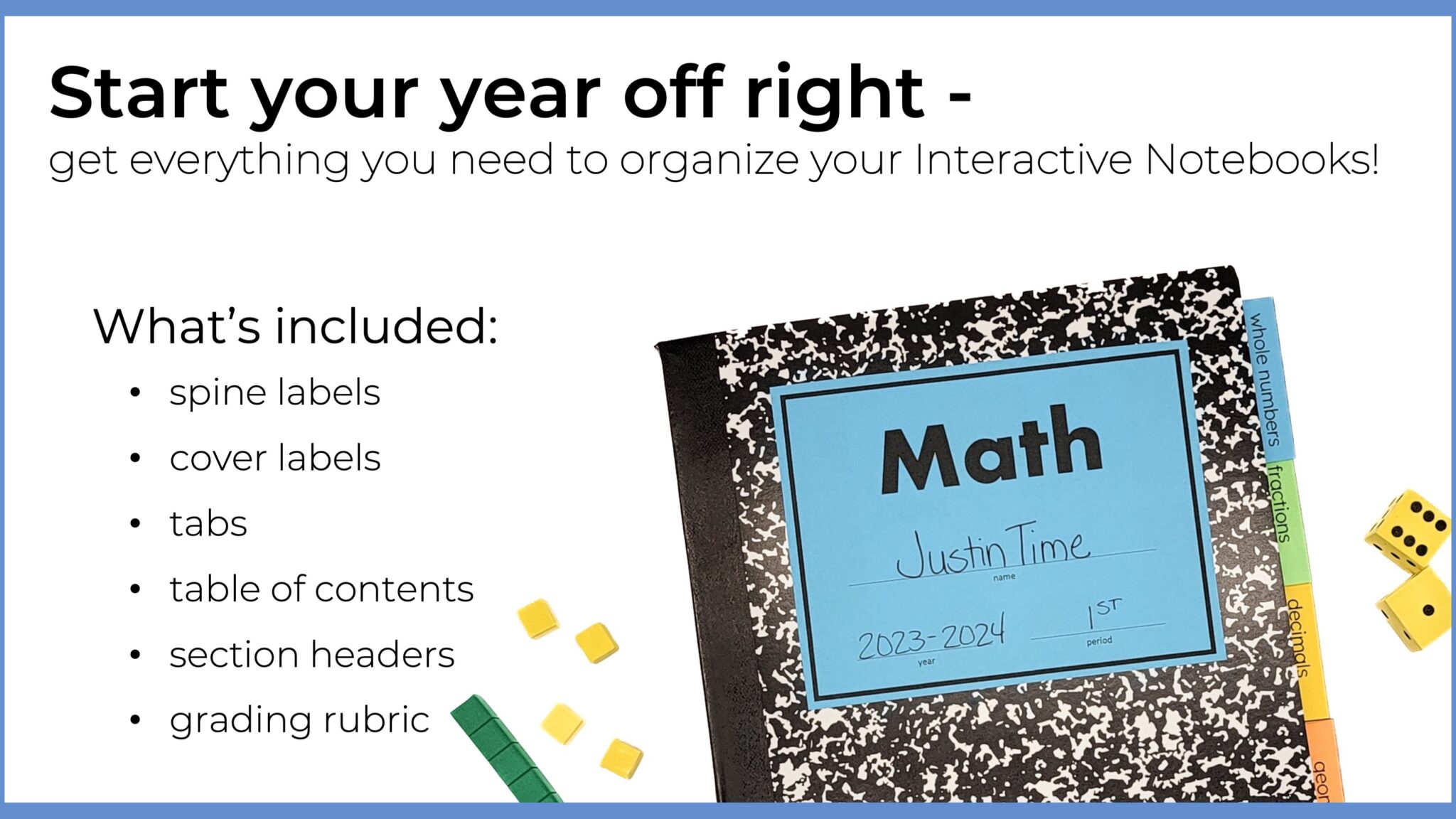 Back to School Journal Organization - Interactive Notebook Essentials ...