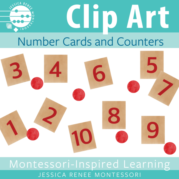 Montessori Math Number Cards and Counters Clip Art | Made By Teachers