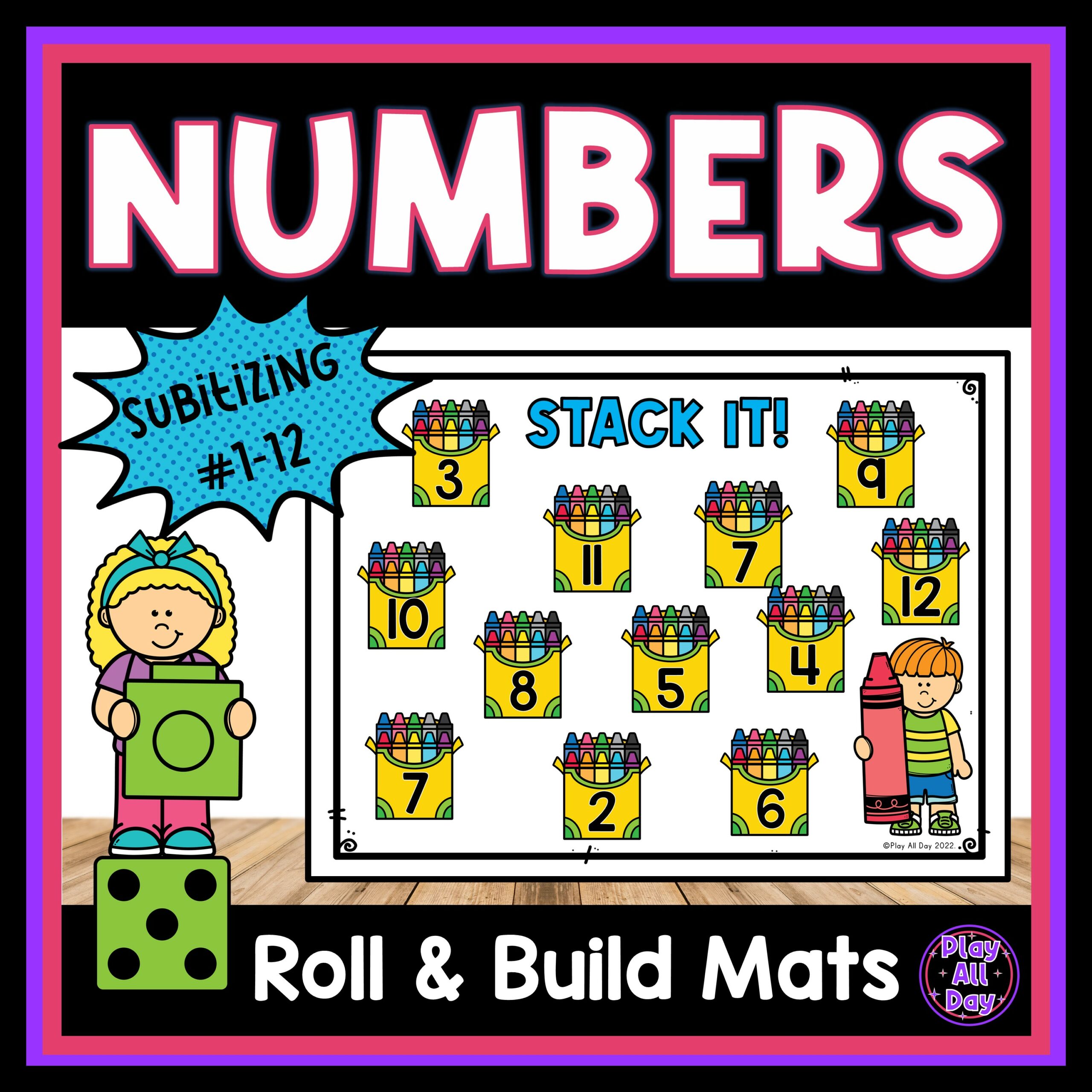 Back to School Roll and Build Number Mats | Count and Build with ...