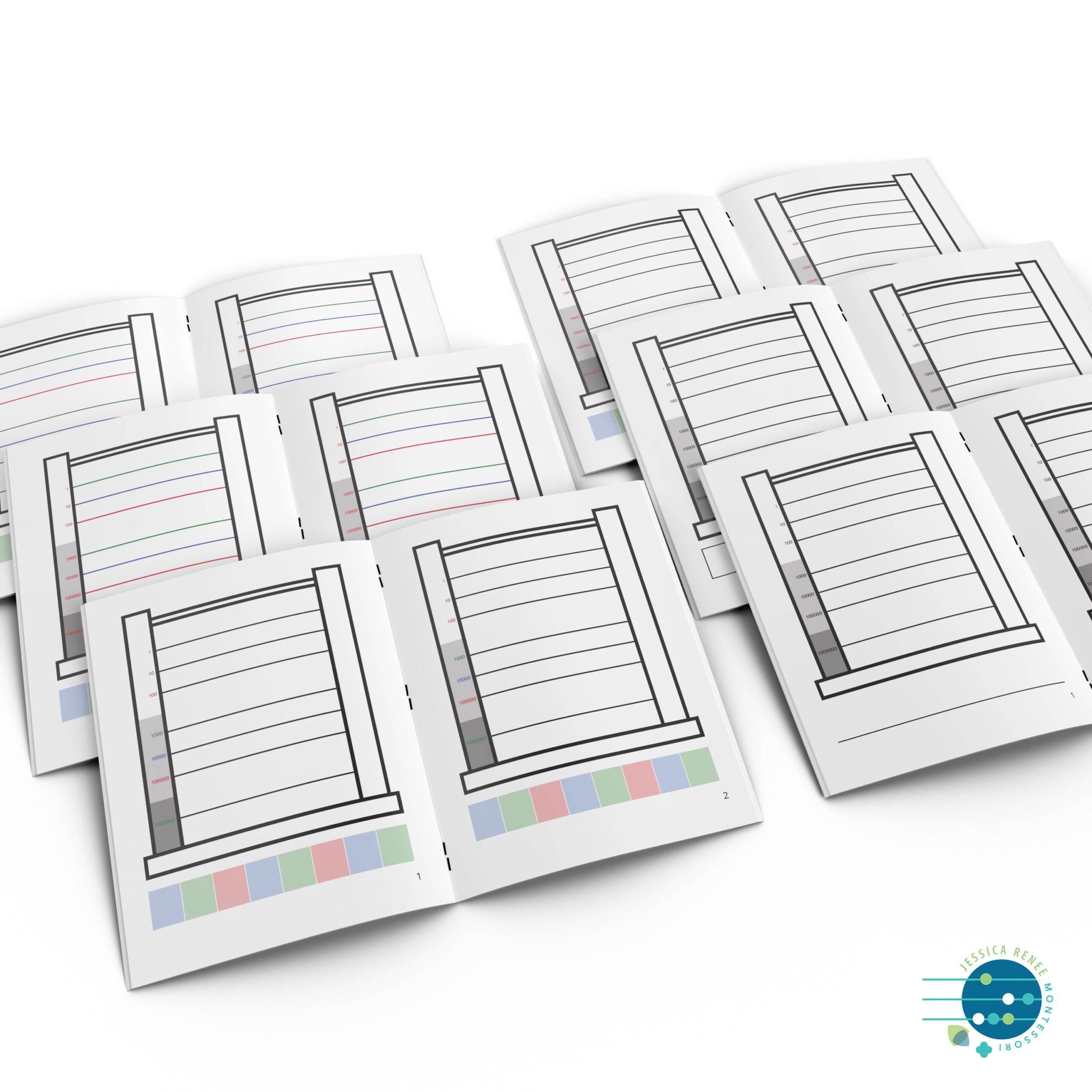 Montessori Math Blank Large Bead Frame Booklets | Made By Teachers