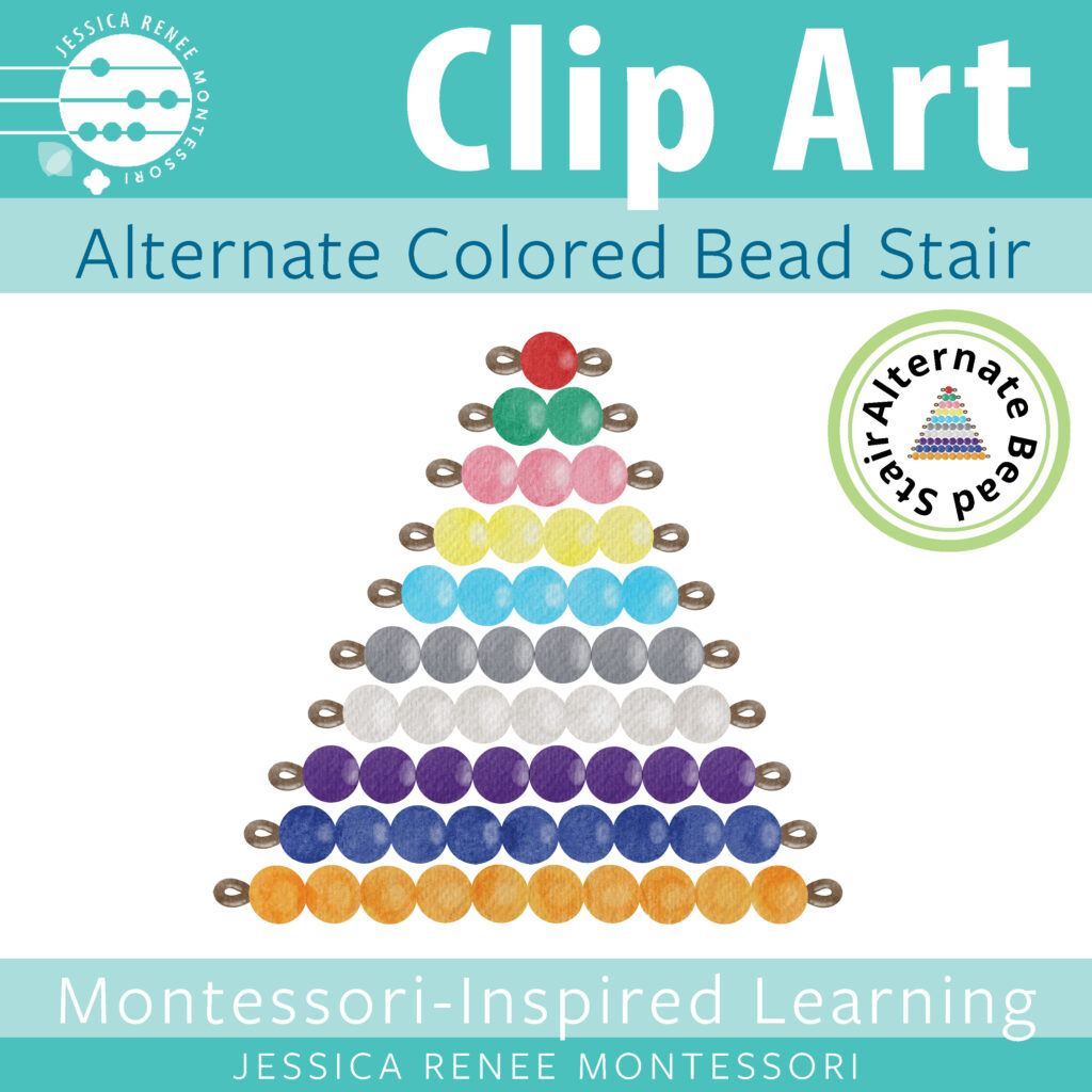 Montessori Math Colored Bead Stair Clip Art (Alternate Colors) | Made ...