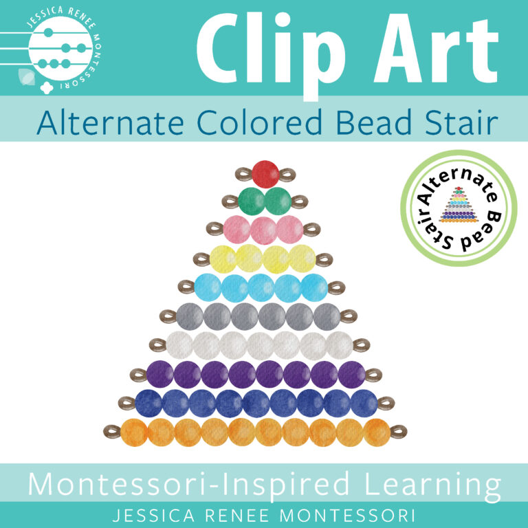 Montessori Math Colored Bead Stair Clip Art (Alternate Colors) | Made ...