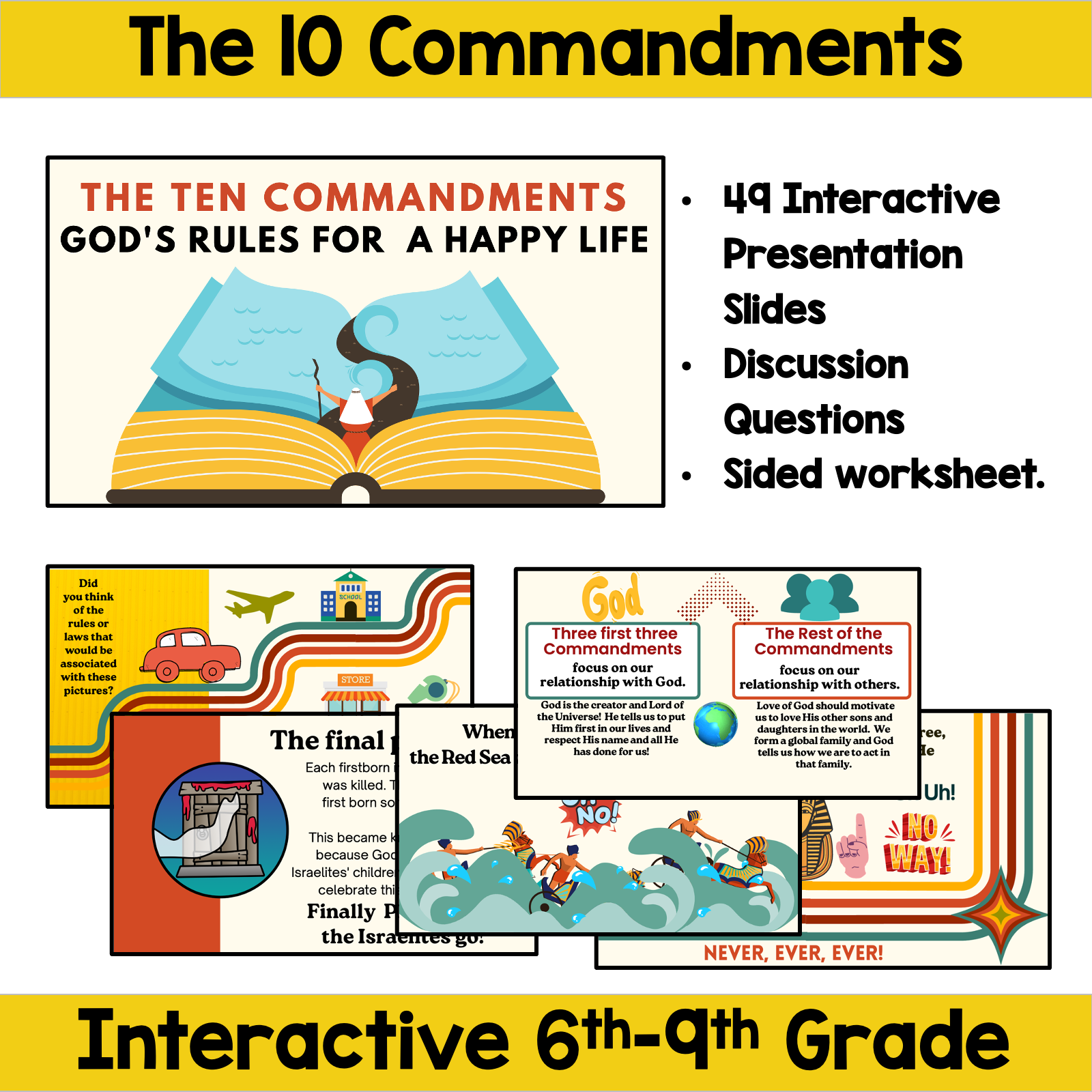 The Ten Commandments: Interactive Presentation, Discussion Prompts and ...